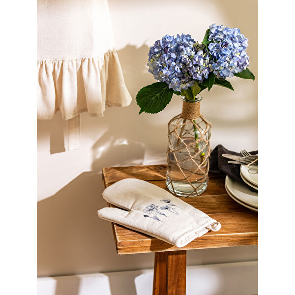 Pamuklu Çiçek Baskılı Fırın Eldiveni