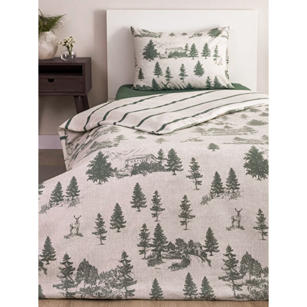 Desenli Pamuklu Tek Kişilik Nevresim Takımı Desenli Pamuklu Tek Kişilik Nevresim Takımı