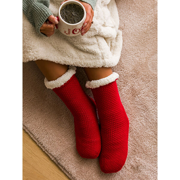 Düz Triko Kadın Ev Çorabı