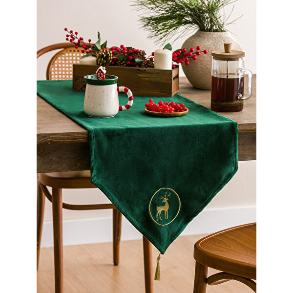 Nakışlı Kadife Runner 45x150 Cm Nakışlı Kadife Runner 45x150 Cm