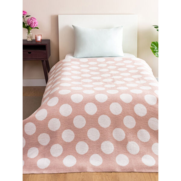 Puantiye Desenli Tek Kişilik Battaniye 150x200 Cm