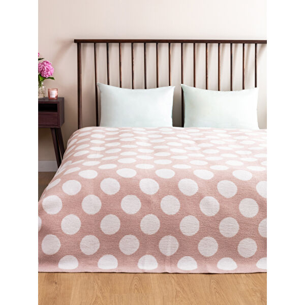 Puantiye Desenli Çift Kişilik Battaniye 200x220 Cm