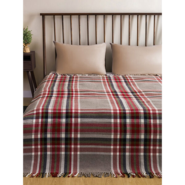 Ekose Desenli Çift Kişilik Battaniye 180x220 Cm