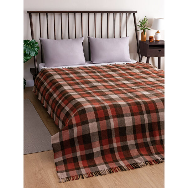 Ekose Desenli Çift Kişilik Battaniye 180x220 Cm