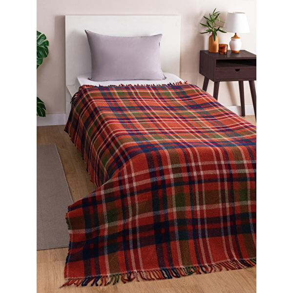 Ekose Desenli Tek Kişilik Battaniye 150x200 Cm