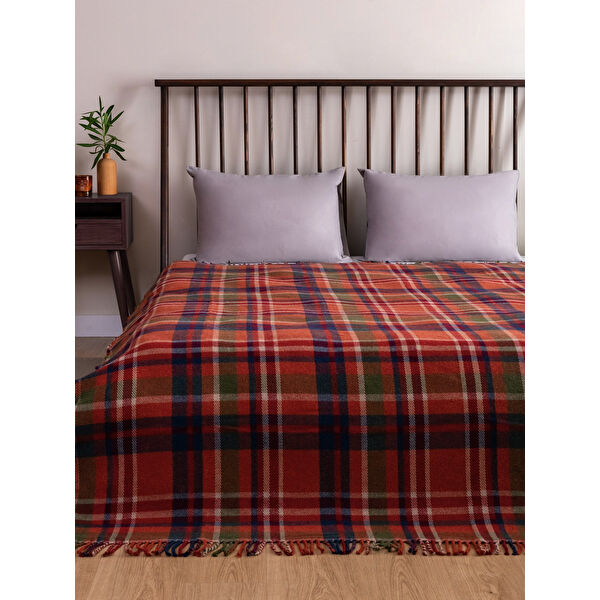 Ekose Desenli Çift Kişilik Battaniye 180x220 Cm