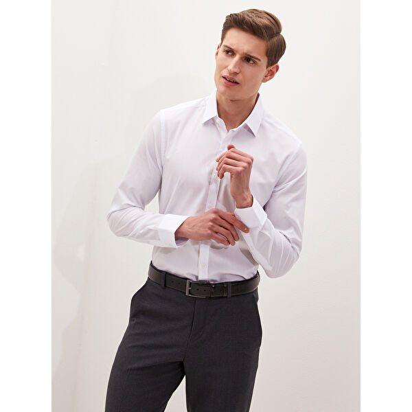 Slim Fit Uzun Kollu Poplin Gömlek Slim Fit Uzun Kollu Poplin Gömlek