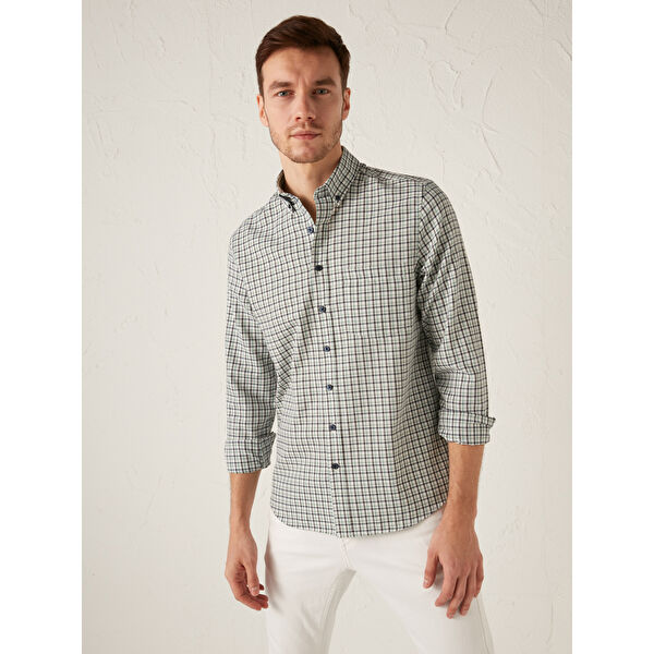 LCW CLASSIC Regular Fit Uzun Kollu Ekose Gabardin Erkek Gömlek LCW CLASSIC Regular Fit Uzun Kollu Ekose Gabardin Erkek Gömlek