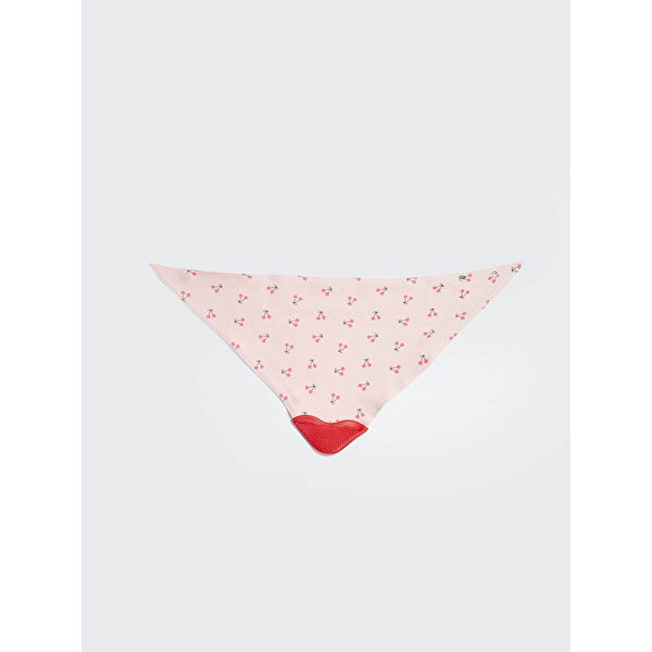 Baskılı Pamuklu Kız Bebek Diş Kaşıyıcı Detaylı Mama Önlüğü