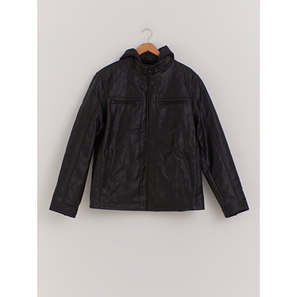 LCW CLASSIC Dik Yaka Deri Görünümlü Mont LCW CLASSIC Dik Yaka Deri Görünümlü Mont