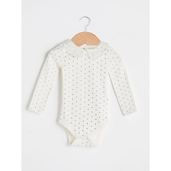 Bebe Yaka Puantiyeli Kız Bebek Çıtçıtlı Body Bebe Yaka Puantiyeli Kız Bebek Çıtçıtlı Body