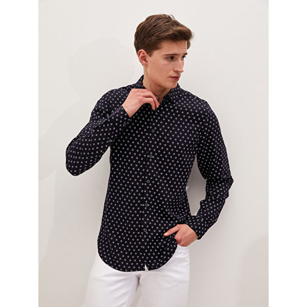 LCW VISION Slim Fit Uzun Kollu Viskon Gömlek