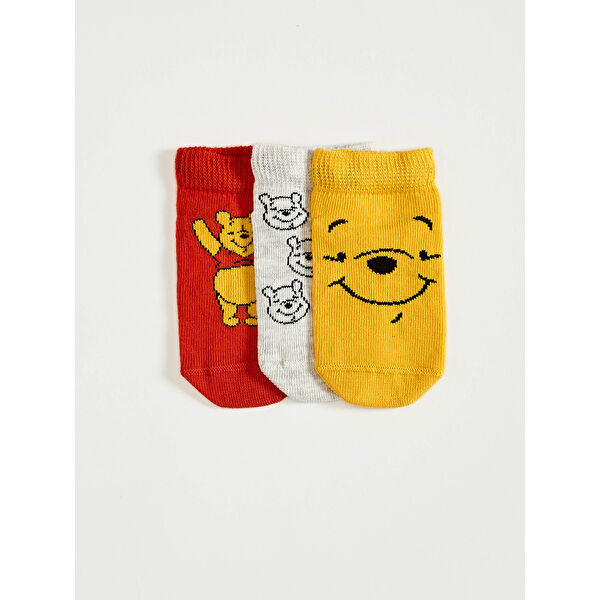 Winnie The Pooh Baskılı Erkek Bebek Patik Çorap 3'lü