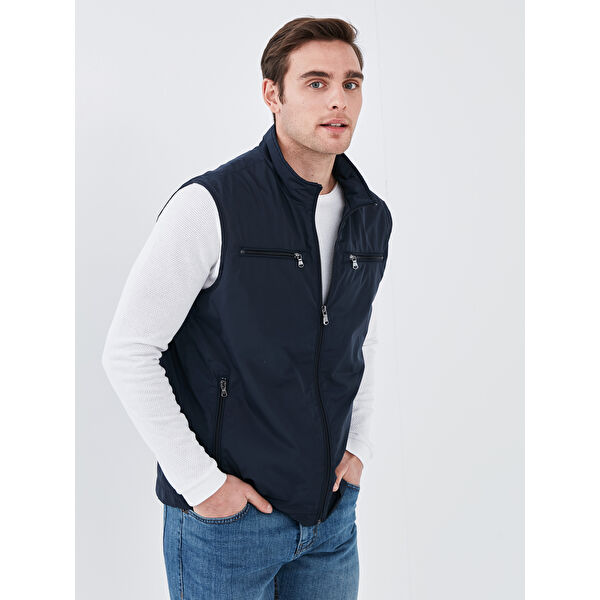 Rahat Kalıp Dik Yaka İnce Erkek Yelek