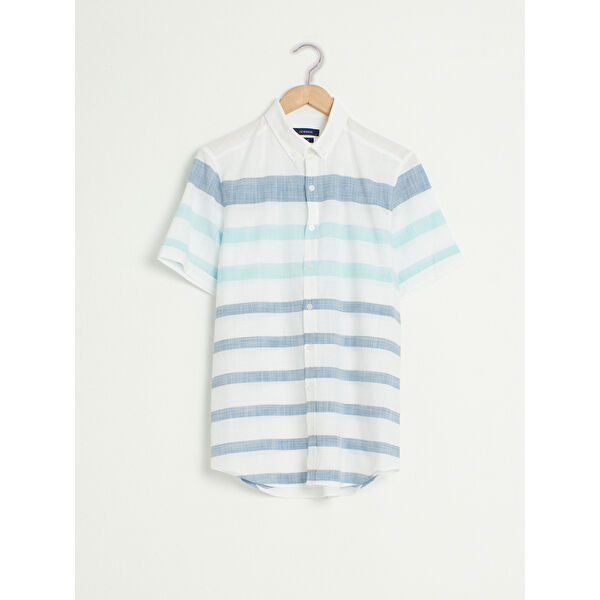 LCW CLASSIC Slim Fit Kısa Kollu Poplin Gömlek