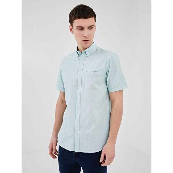 Regular Fit Kısa Kollu Poplin Gömlek