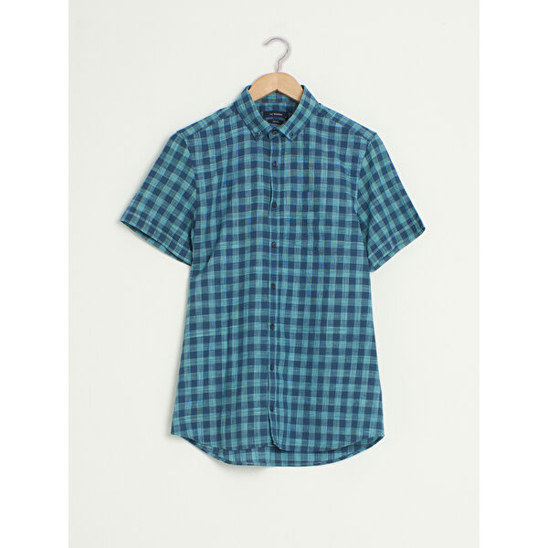 LCW CLASSIC Slim Fit Kısa Kollu Poplin Erkek Gömlek