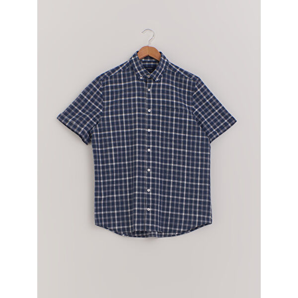 LCW CLASSIC Regular Fit Kısa Kollu Ekose Poplin Gömlek