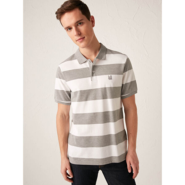 LCW CLASSIC Polo Yaka Kısa Kollu Çizgili Pike Tişört