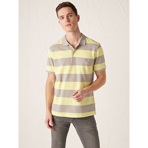 LCW CLASSIC Polo Yaka Kısa Kollu Çizgili Pike Tişört