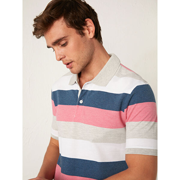 LCW CLASSIC Çizgili Polo Yaka Kısa Kollu Pamuklu Tişört