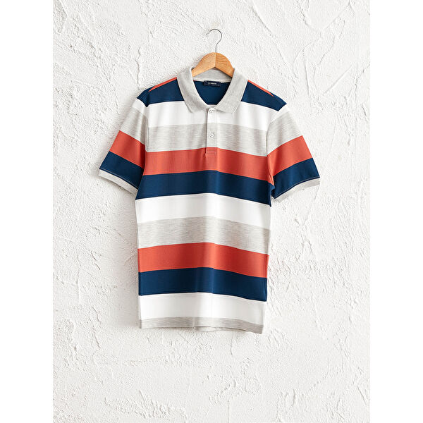 LCW CLASSIC Çizgili Polo Yaka Kısa Kollu Pamuklu Tişört