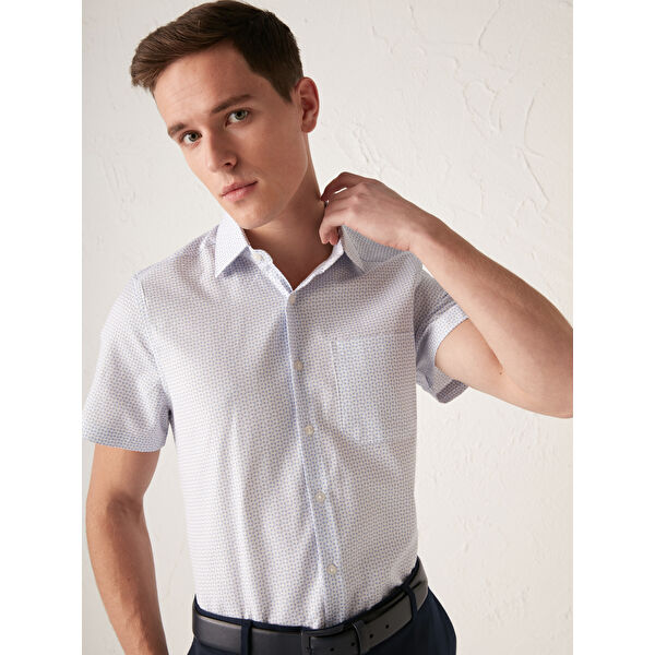 LCW FORMAL Slim Fit Kısa Kollu Oxford Gömlek LCW FORMAL Slim Fit Kısa Kollu Oxford Gömlek