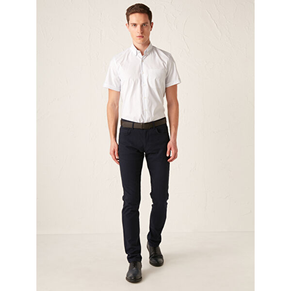 LCW FORMAL Slim Fit Kısa Kollu Armürlü Gömlek LCW FORMAL Slim Fit Kısa Kollu Armürlü Gömlek