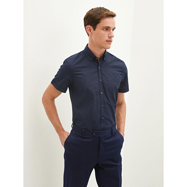 LCW FORMAL Slim Fit Kısa Kollu Desenli Poplin Erkek Gömlek LCW FORMAL Slim Fit Kısa Kollu Desenli Poplin Erkek Gömlek