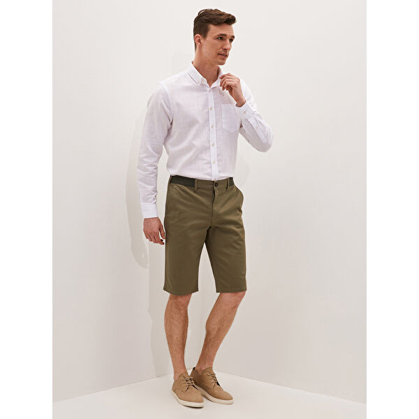 LCW BASIC Rahat Kalıp Gabardin Erkek Bermuda Şort