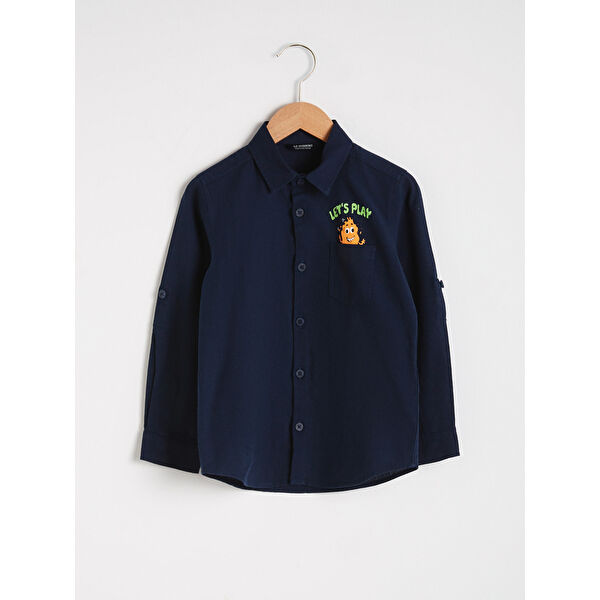 Erkek Çocuk Baskılı Poplin Gömlek Erkek Çocuk Baskılı Poplin Gömlek