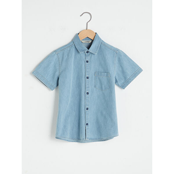 Kısa Kollu Erkek Çocuk Jean Gömlek