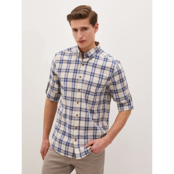 LCW CLASSIC Regular Fit Uzun Kollu Ekose Poplin Erkek Gömlek