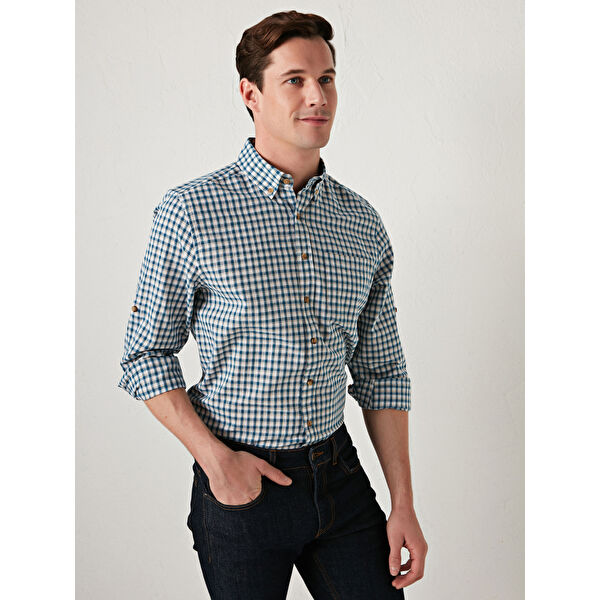 LCW CLASSIC Regular Fit Uzun Kollu Ekose Poplin Erkek Gömlek