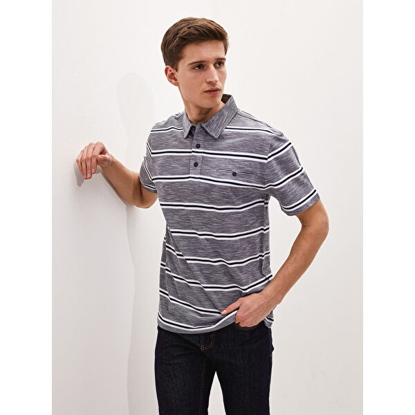 LCW CLASSIC Polo Yaka Kısa Kollu Çizgili Pike Tişört