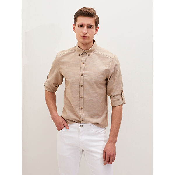 Slim Fit Uzun Kollu Poplin Erkek Gömlek Slim Fit Uzun Kollu Poplin Erkek Gömlek