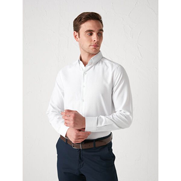 Slim Fit Uzun Kollu Oxford Erkek Gömlek