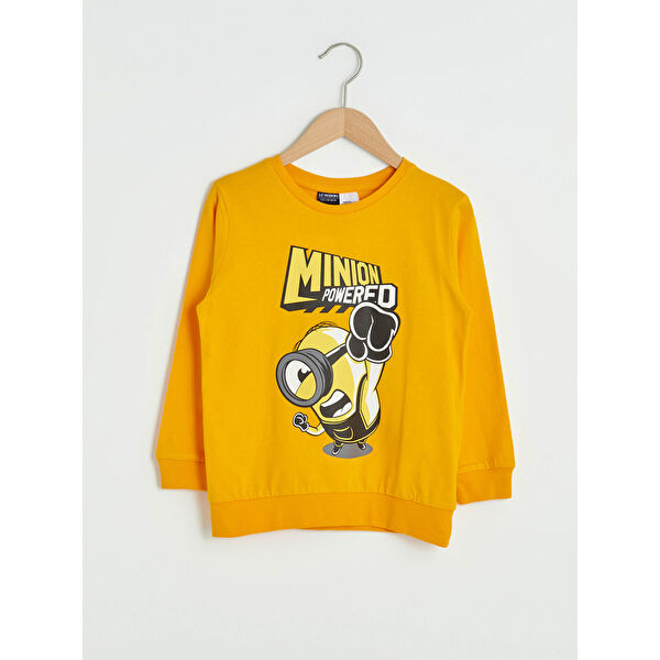 Bisiklet Yaka Minions Baskılı Uzun Kollu Erkek Çocuk Tişört Bisiklet Yaka Minions Baskılı Uzun Kollu Erkek Çocuk Tişört