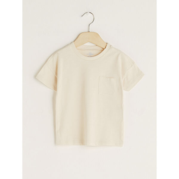 Bisiklet Yaka Kısa Kollu Basic Pamuklu Erkek Bebek Tişört