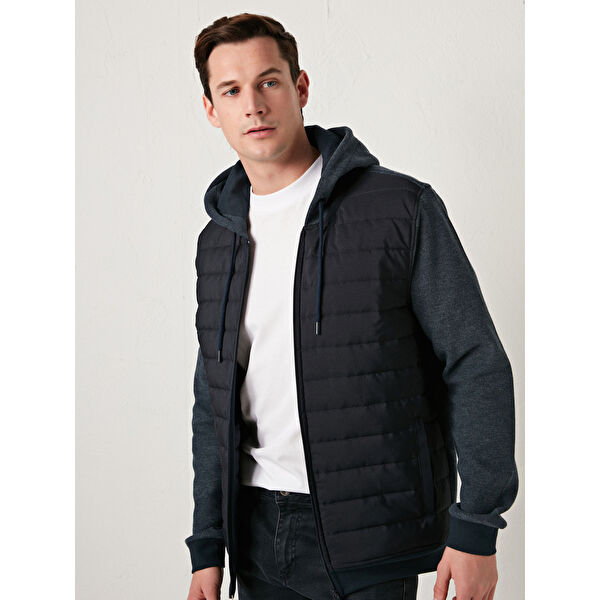 LCW CLASSIC Rahat Kalıp Kapüşonlu Kalın Erkek Hırka