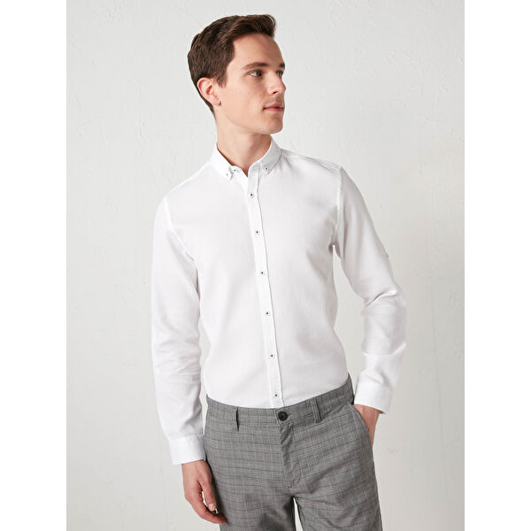 LCW VISION Slim Fit Uzun Kollu Pamuklu Erkek Gömlek
