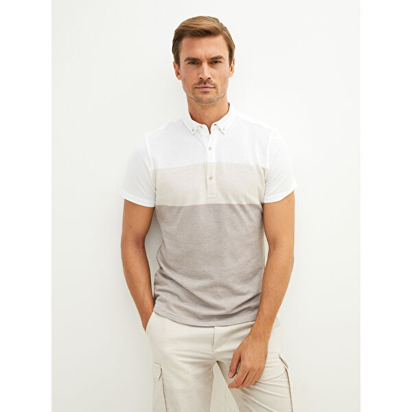 LCW VISION Slim Fit Kısa Kollu Renk Bloklu Erkek Gömlek LCW VISION Slim Fit Kısa Kollu Renk Bloklu Erkek Gömlek
