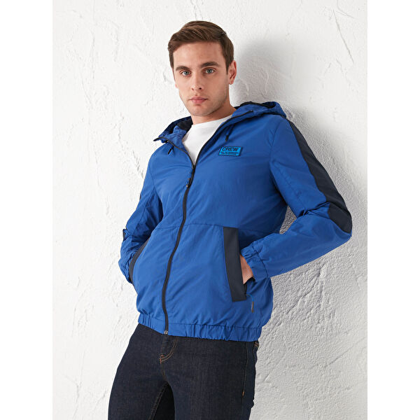 Outdoor Rahat Kalıp Kapüşonlu Erkek Yağmurluk