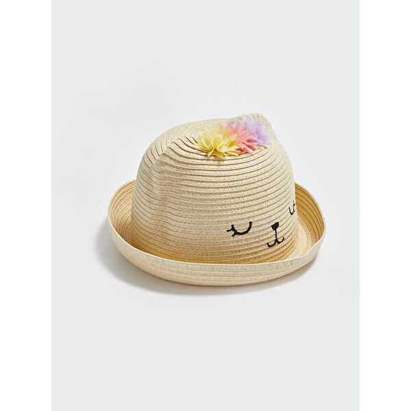 Kız Bebek Hasır Şapka