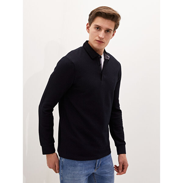 LCW CLASSIC Polo Yaka Uzun Kollu Jakarlı Erkek Tişört LCW CLASSIC Polo Yaka Uzun Kollu Jakarlı Erkek Tişört
