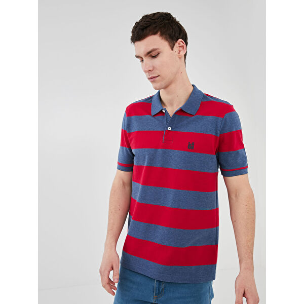 Polo Yaka Kısa Kollu Çizgili Erkek Tişört