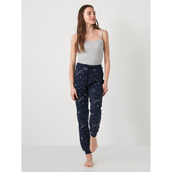 LCW DREAM Beli Lastikli Baskılı Kadın Pijama Alt