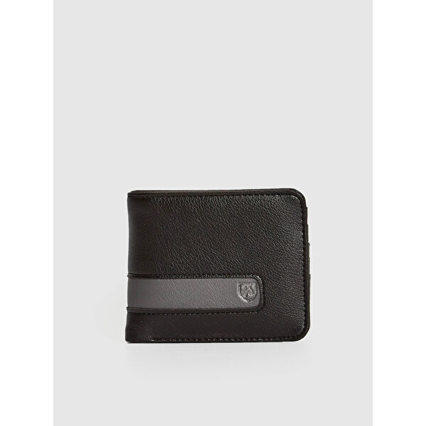 Deri Görünümlü Renk Bloklu Erkek Cüzdan