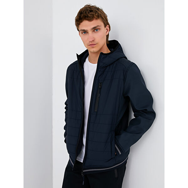 Outdoor Kapüşonlu Kapitone Erkek Yağmurluk