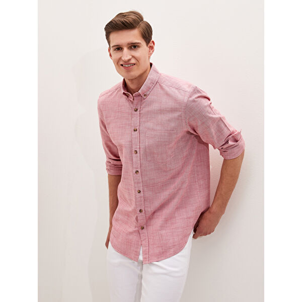 Regular Fit Uzun Kollu Poplin Erkek Gömlek